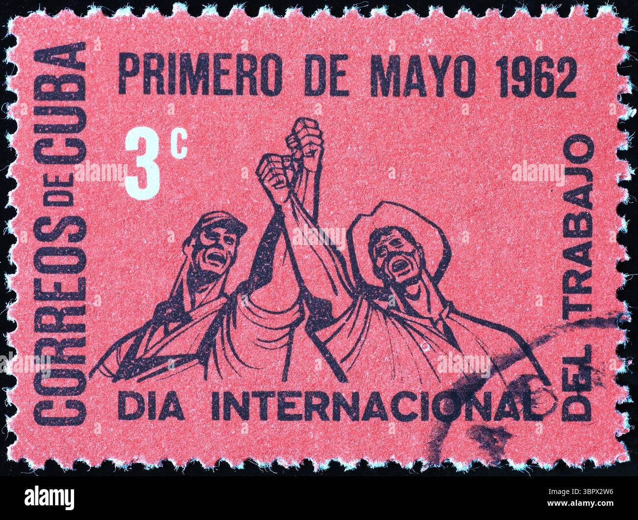 First of May celebrated on vintage cuban stamp Stock Photo - Alamy