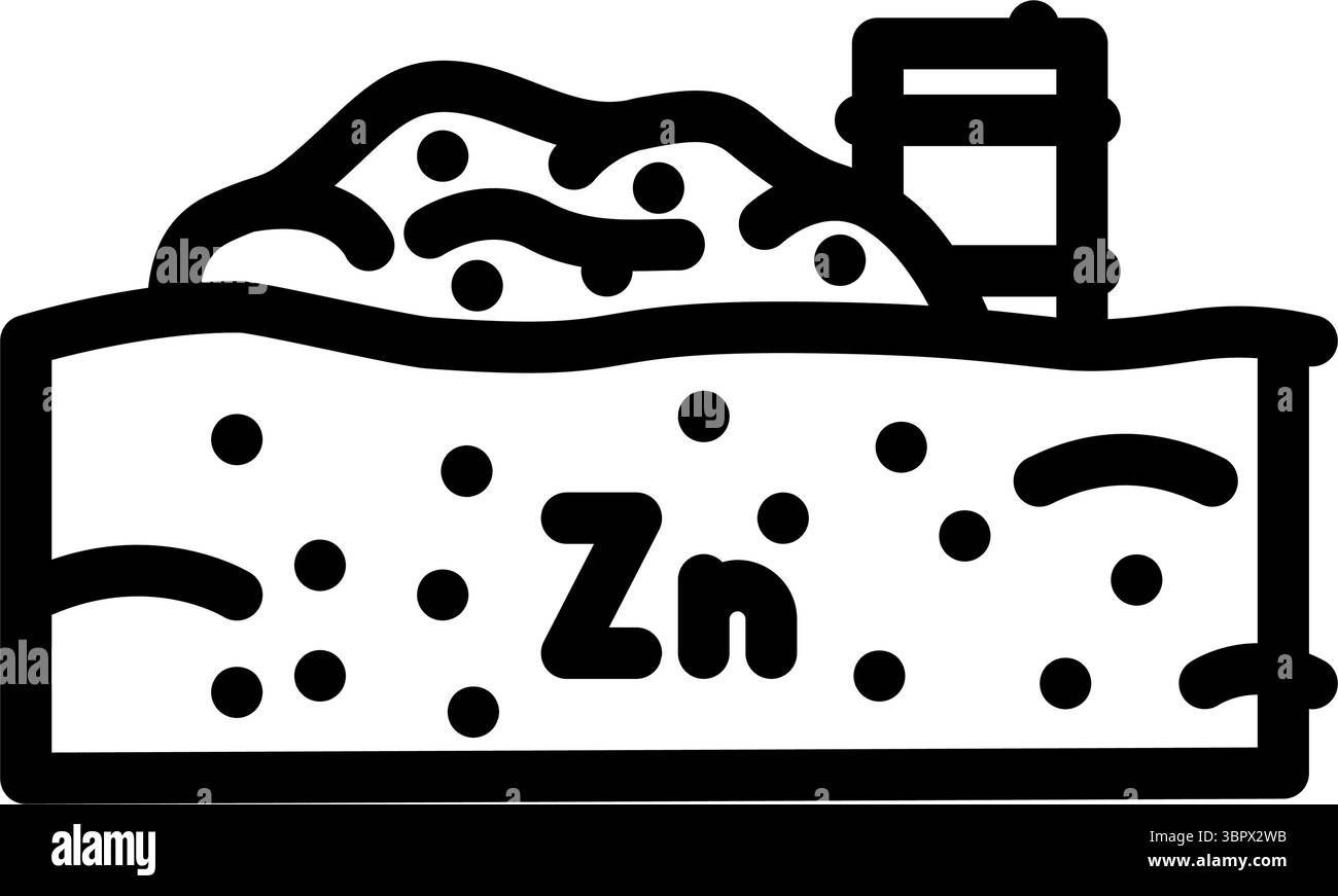 zinc contamination soil due industrial waste disposal line icon vector ...