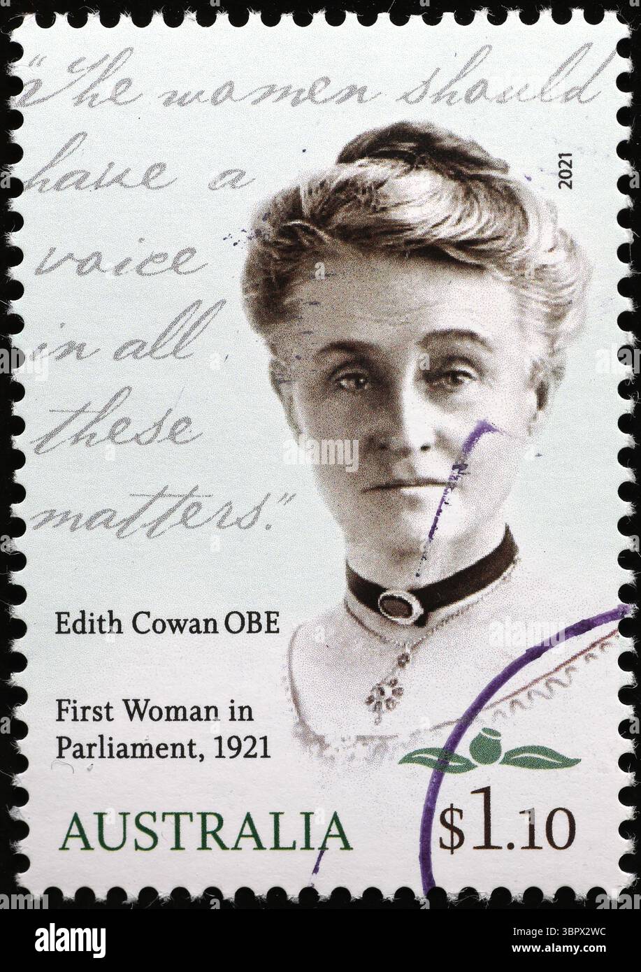 First woman in australian parliament Edith Cowan Celebrated on stamp ...