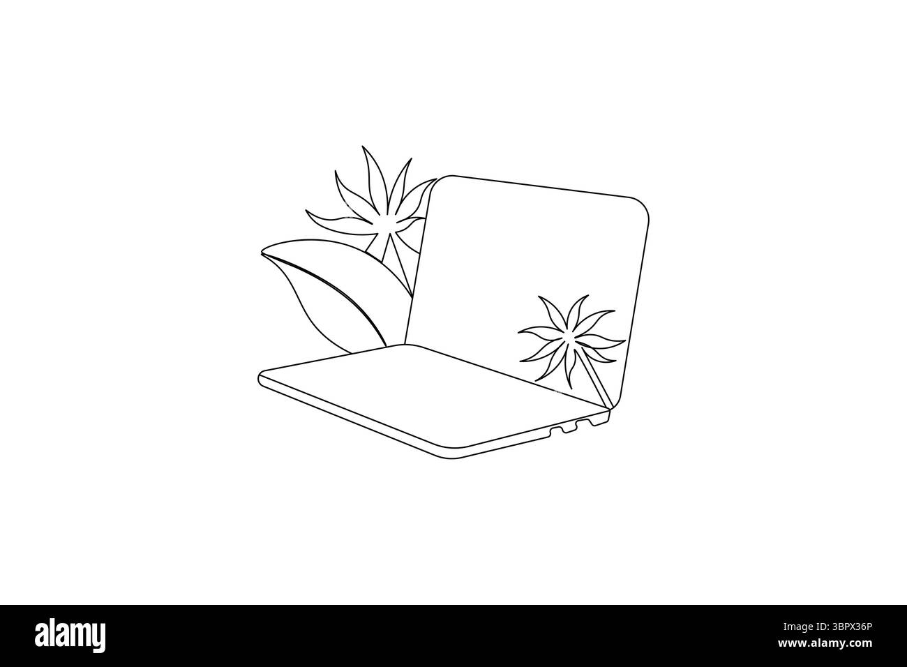 A laptop drawing in one line laptop art and vector illustration design ...
