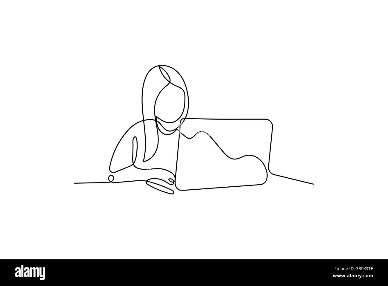 A laptop drawing in one line laptop art and vector illustration design ...