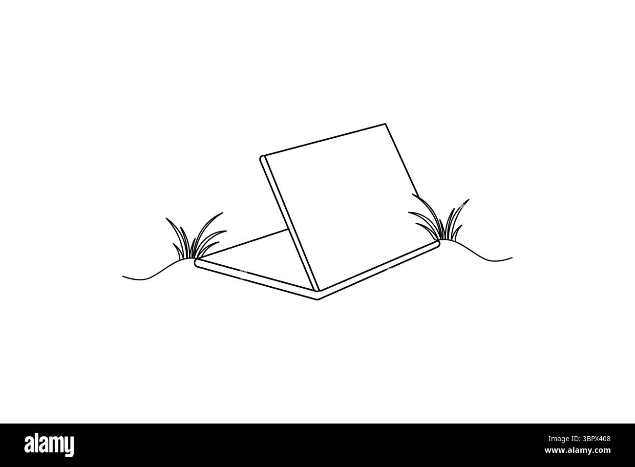 Computer one line art Cut Out Stock Images & Pictures - Alamy