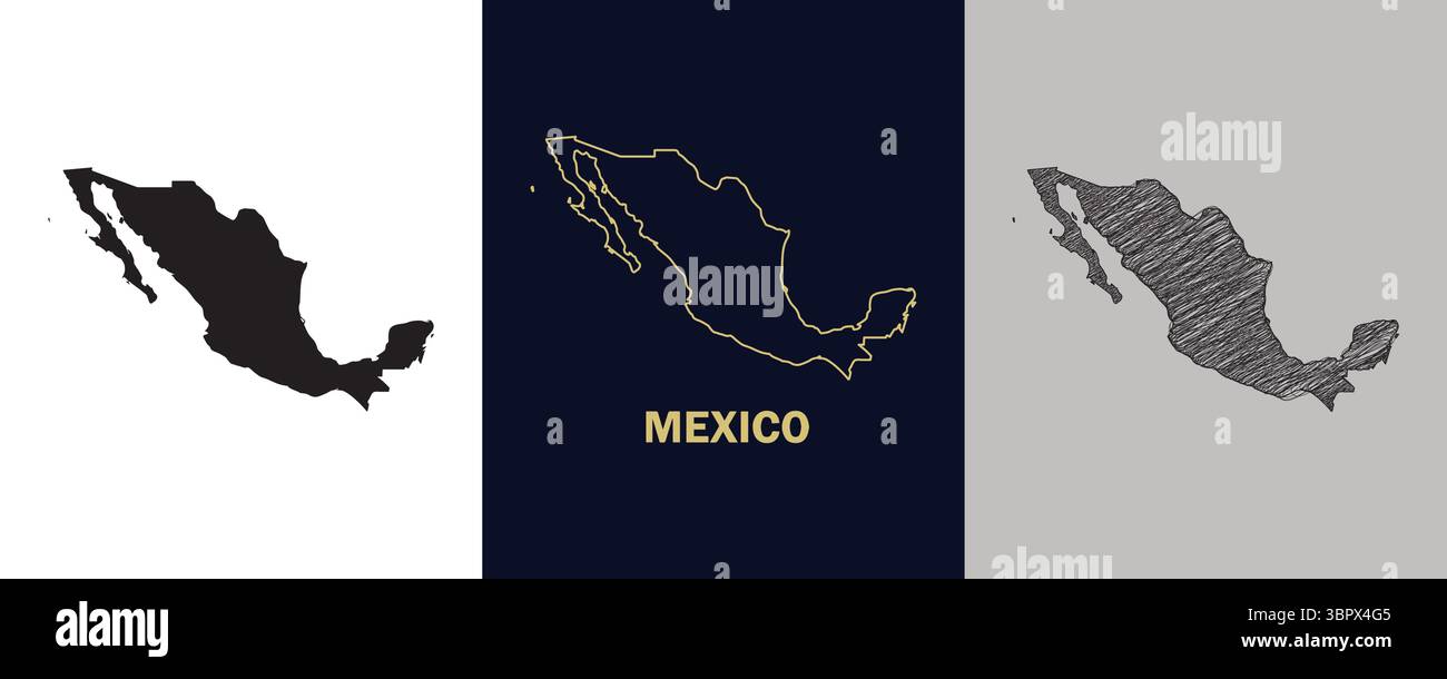 Mexico outline map animation national Stock Vector Images - Alamy