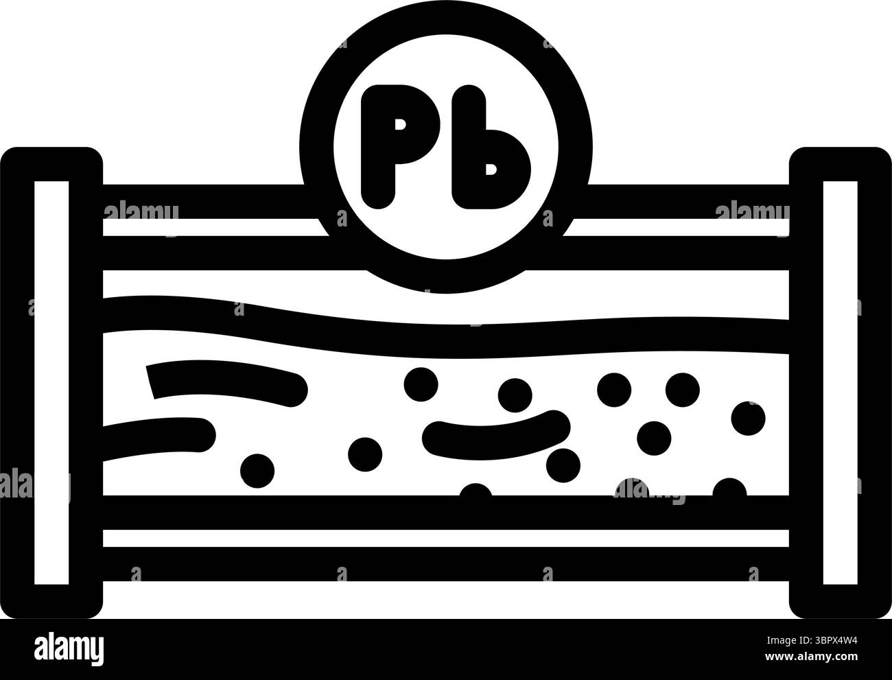 high levels lead citys drinking water due old pipes line icon vector ...