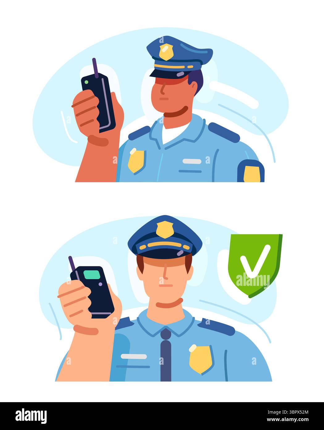 Police officer on radio Stock Vector Images - Alamy