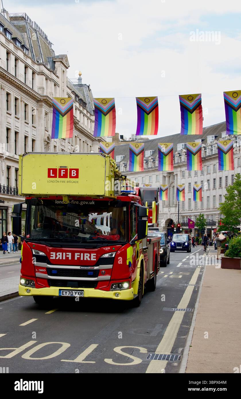 Intersex Inclusive Progress Pride Flags suspended across Regent Street ...