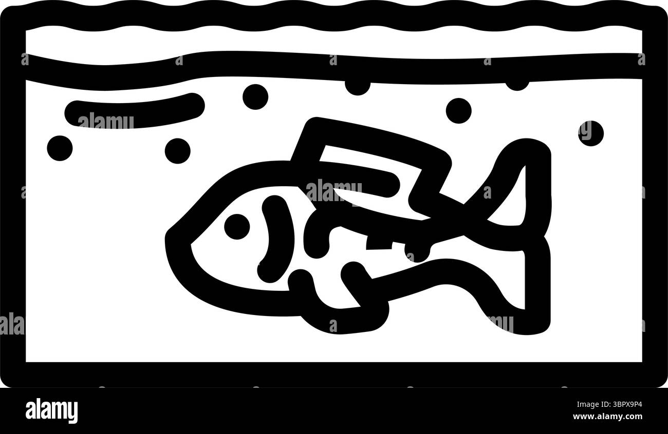 covered fish ocean line icon vector illustration Stock Vector Image ...