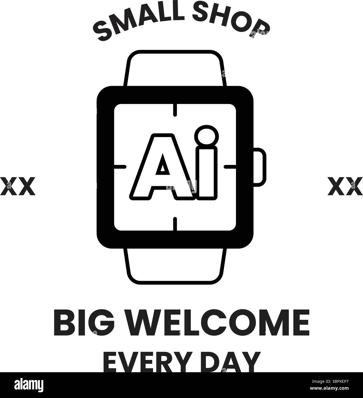 A watch with the letters AI on it. The watch is black and white Stock ...