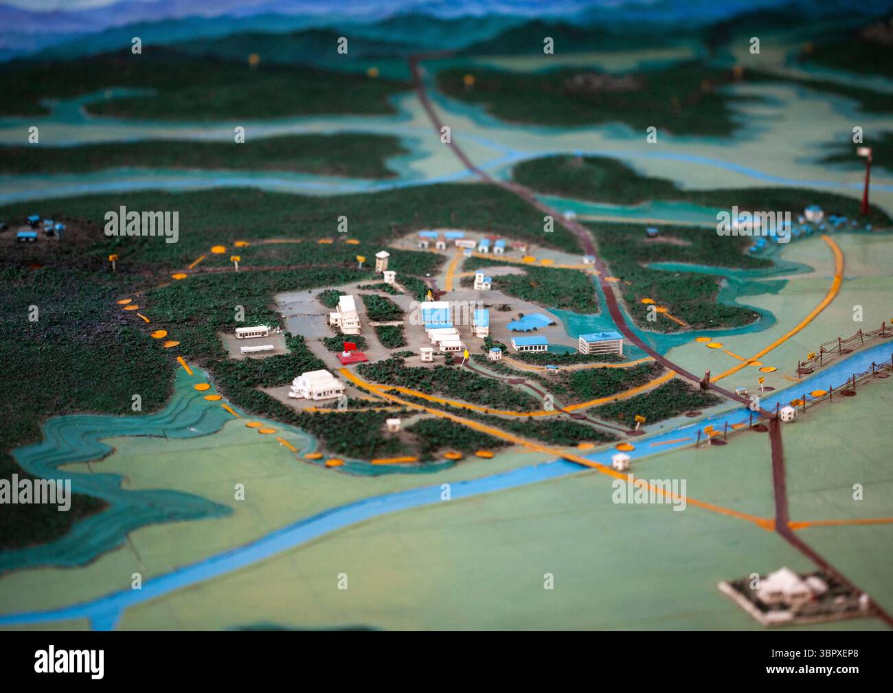 DMZ mock-up model, North Hwanghae, Panmunjom, North Korea Stock Photo ...