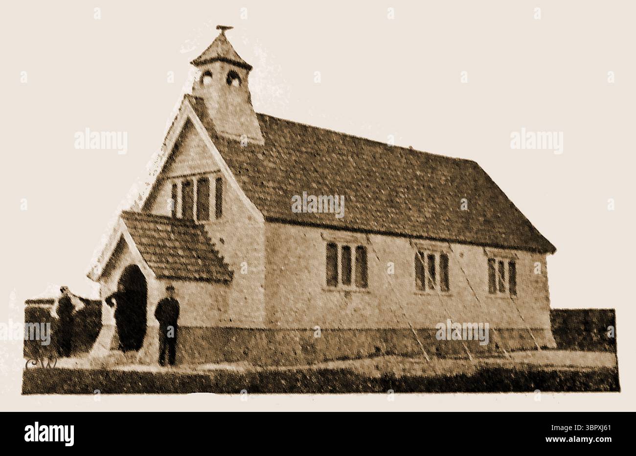 British Churches - A 1915 printed image of St John's timber-built ...