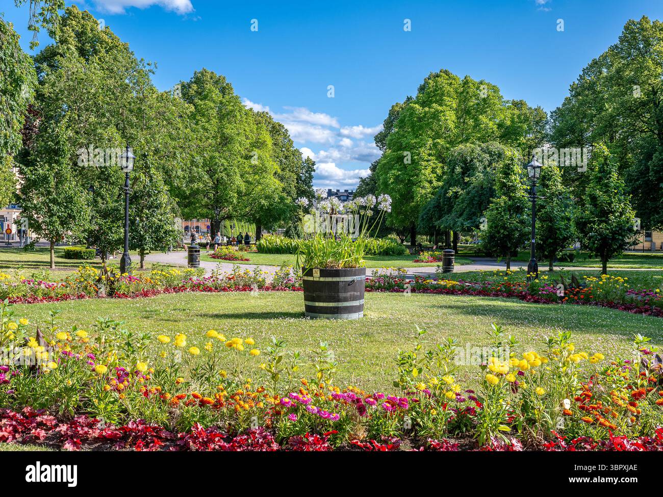 Carl Johans park during the summer of 2025 in Norrkoping with the ...