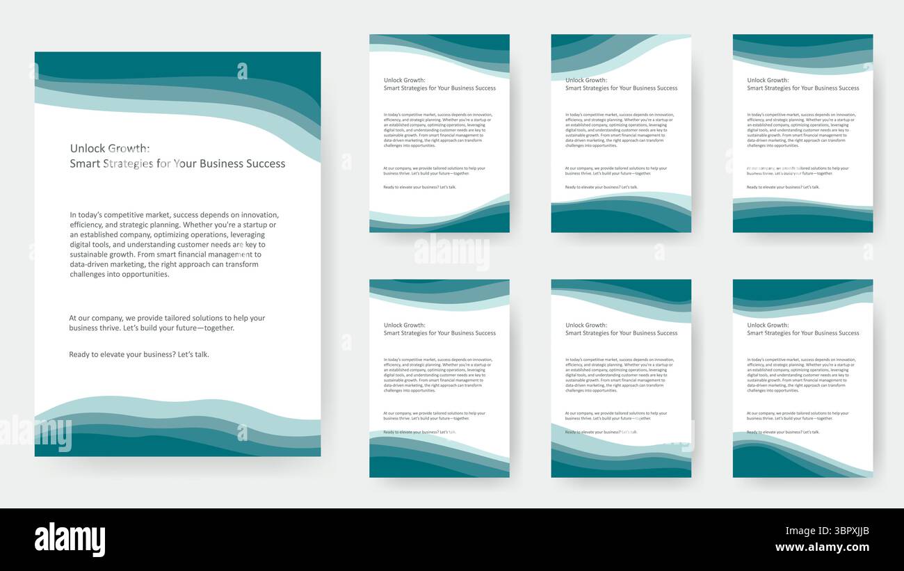 Set of text document layouts in uniform style Stock Vector Image & Art ...