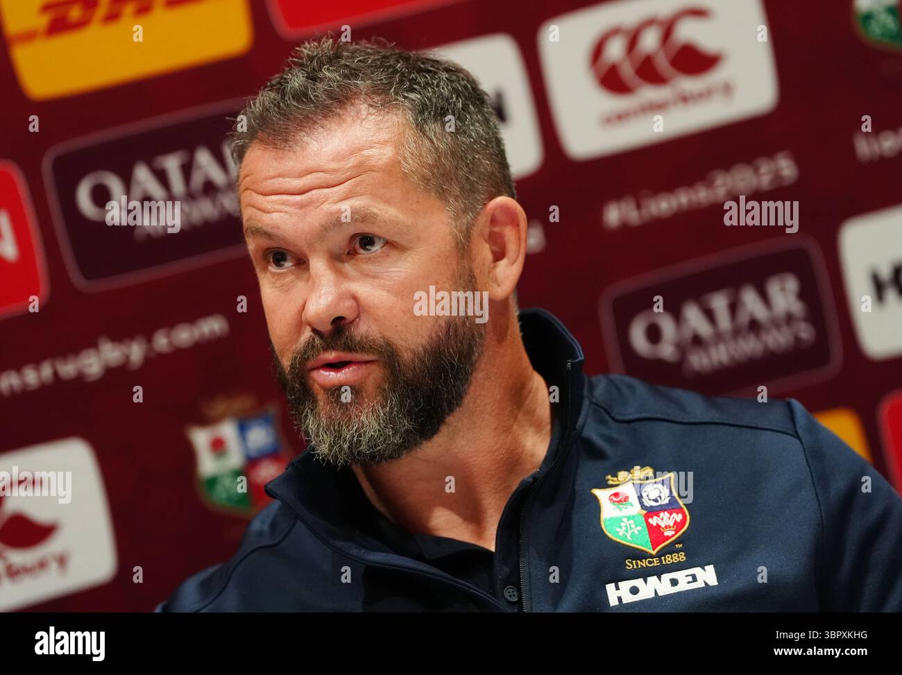 British and Irish Lions' head coach Andy Farrell during the team ...