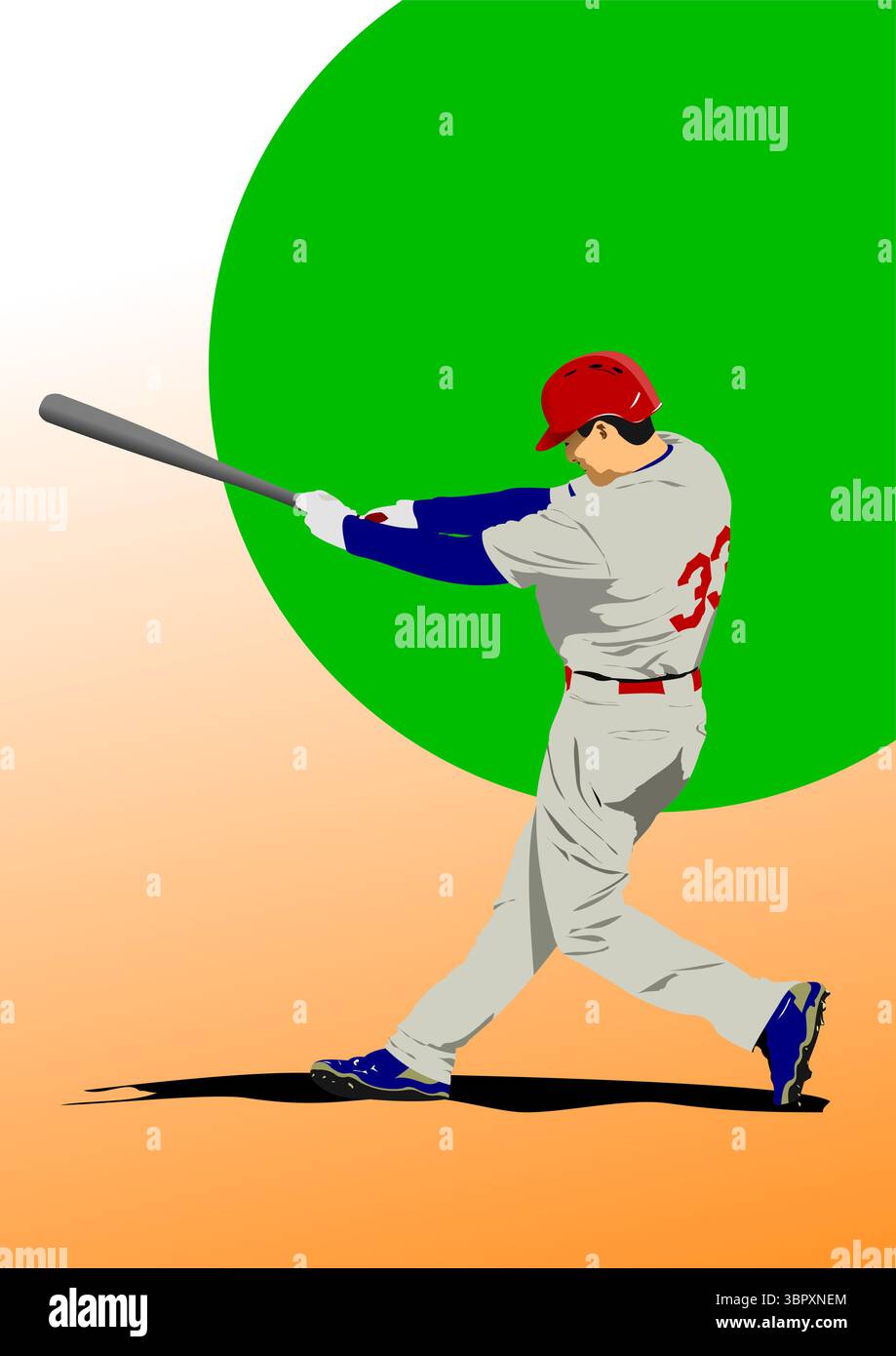 Baseball players. Vector 3d hand drawn illustration Stock Vector Image ...