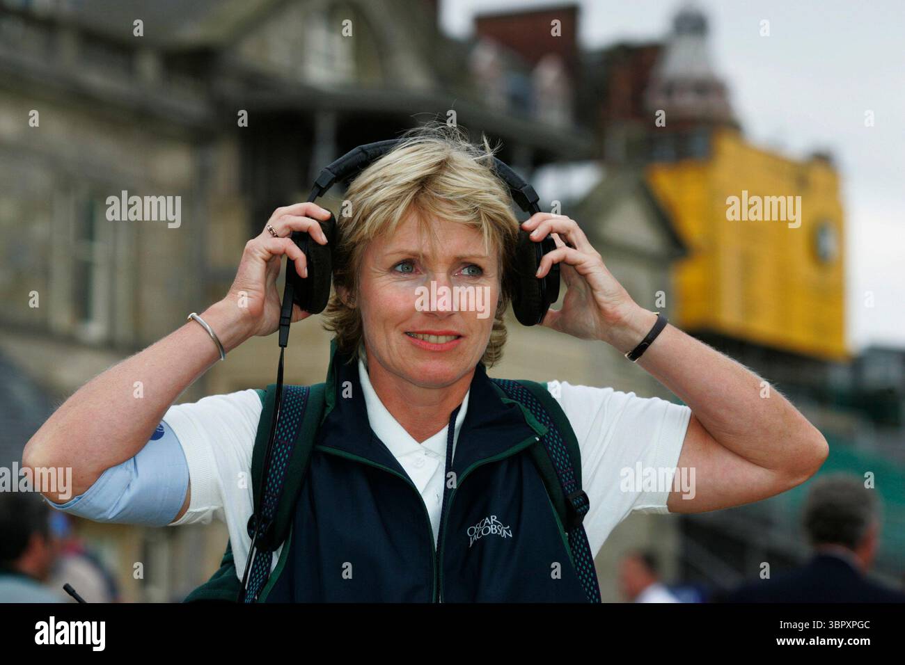 Gillian Stewart commentating at the Open. 050717 The Open Championship ...