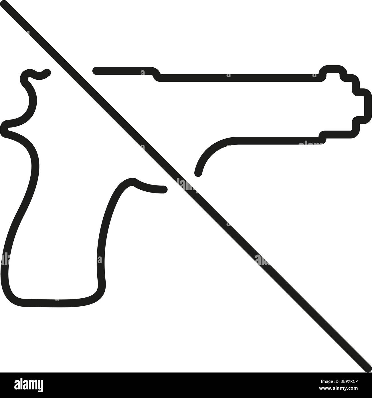 No Gun Symbol Line Icon. Firearm Prohibition, Gun Control, And Safety ...