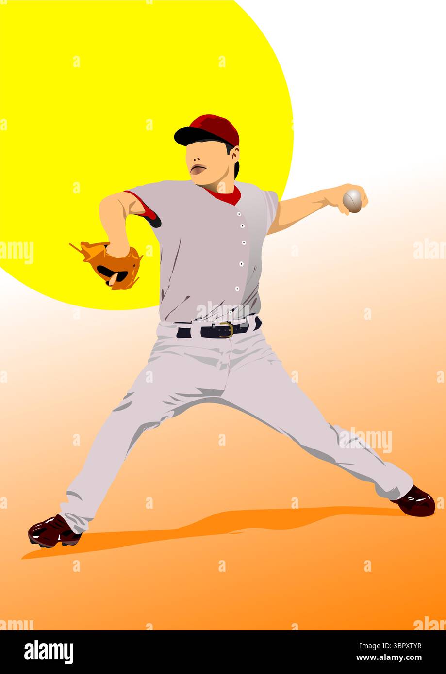 Baseball players. Vector 3d hand drawn illustration Stock Vector Image ...