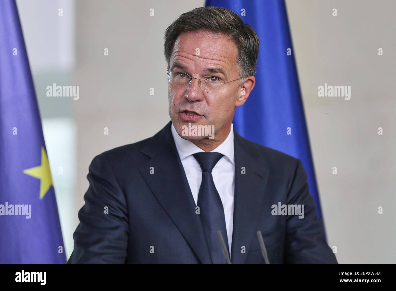 Berlin, Deutschland, 09.07.2025: Bundeskanzleramt: Besuch des NATO ...