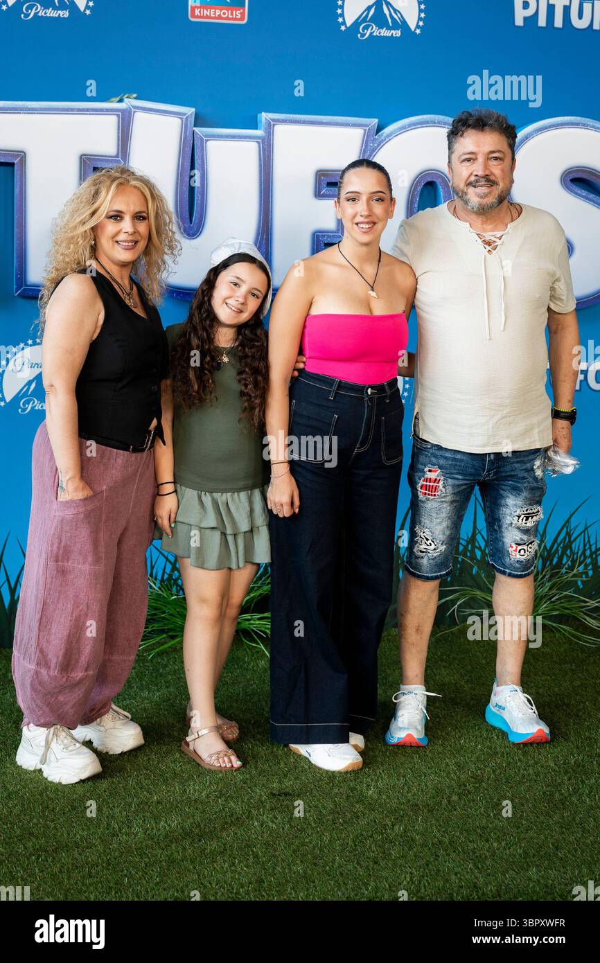 Paco Collado and company attend to 'Pitufos' Premiere at Kinepolis on ...