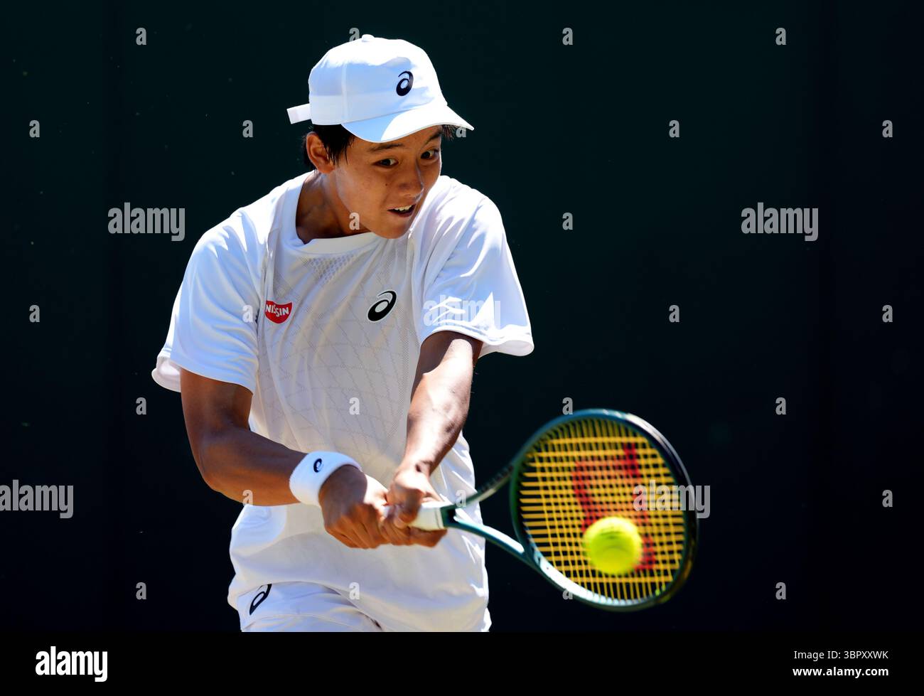 Fu Wang Choi during his Boys' 14 and Under Singles match against Myles ...
