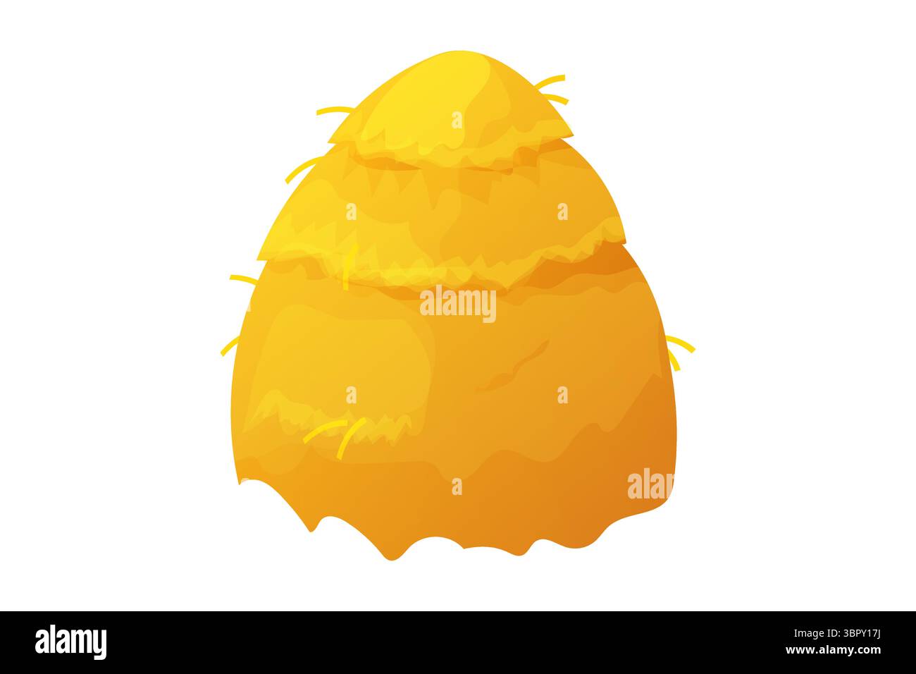 Cartoon hay bales and straw bundles set. Farm haystacks, dry grass heaps, wheat or rye fodder ...