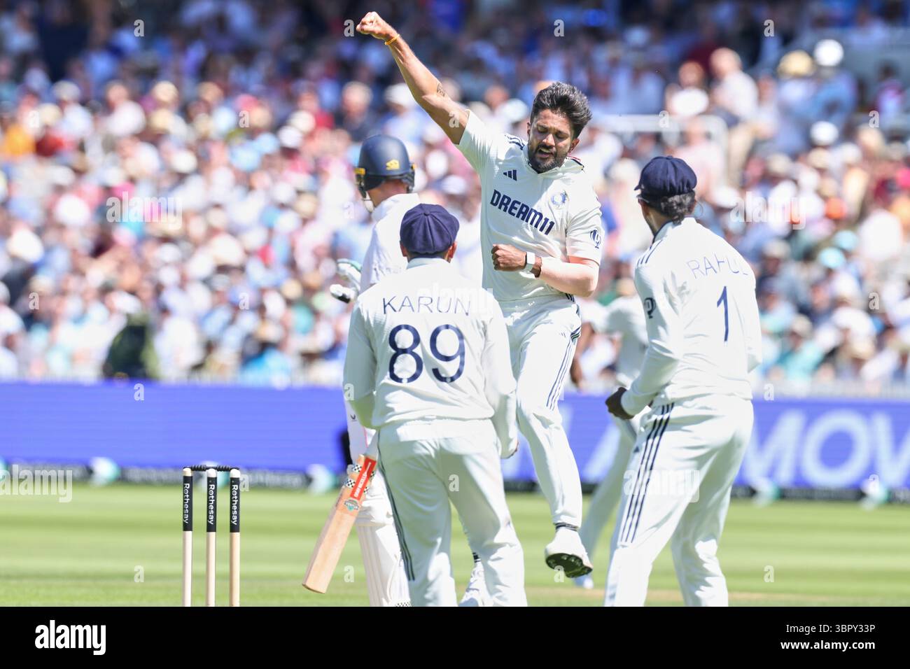India's Nitish Kumar Reddy celebrates the dismissal of England's Ben ...