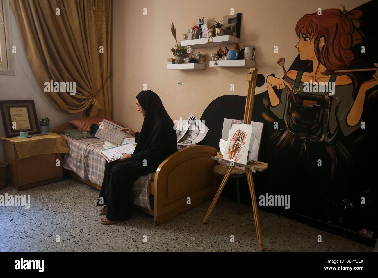 Relatives of Palestinian visual artist Franz al-Salmi speak about the ...