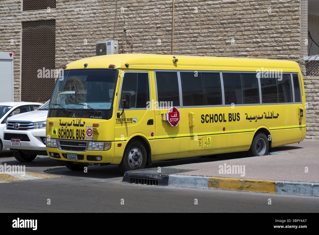 School bus, Abu Dhabi, United Arab Emirates Stock Photo - Alamy