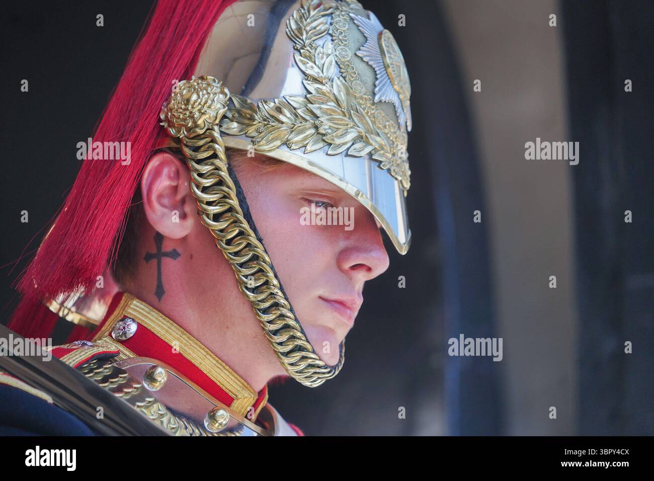 London, UK 10 July 2025. A lifeguard member of the King's Bodyguard on ...
