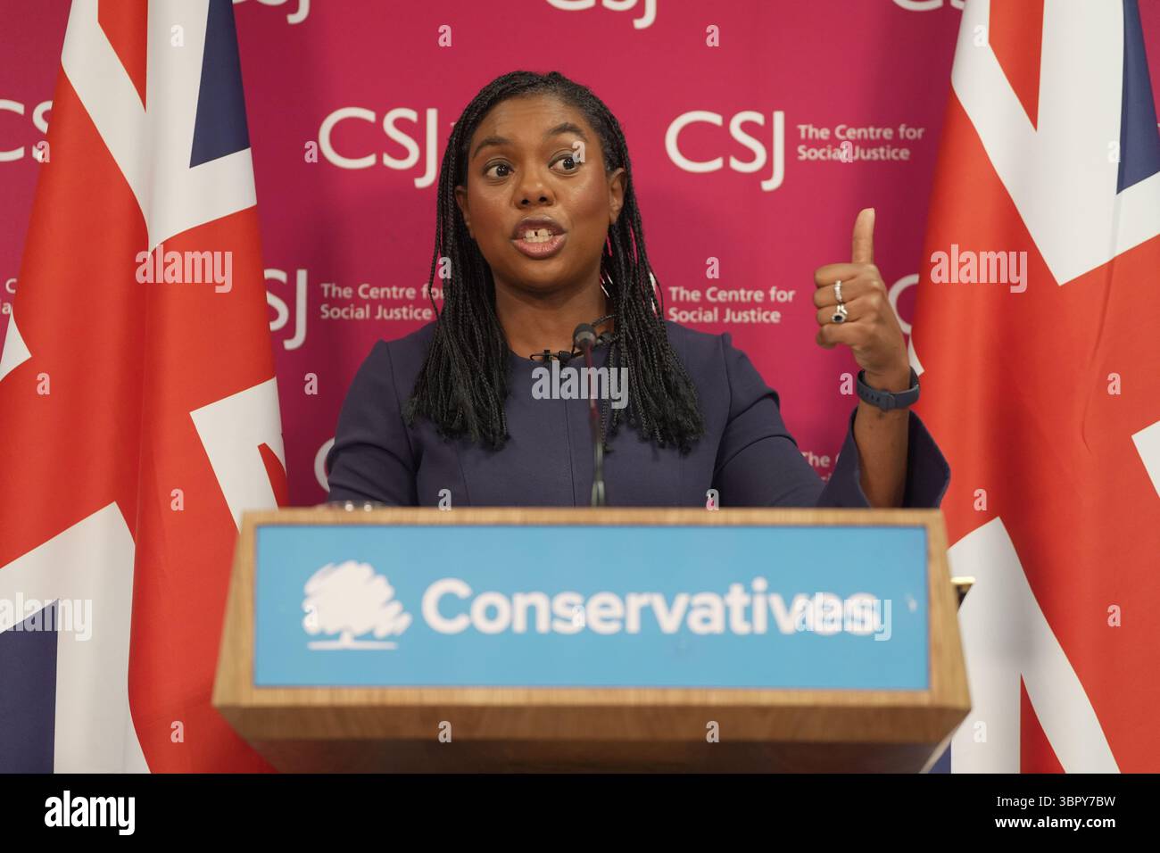 Conservative Party leader Kemi Badenoch delivers a speech setting out ...