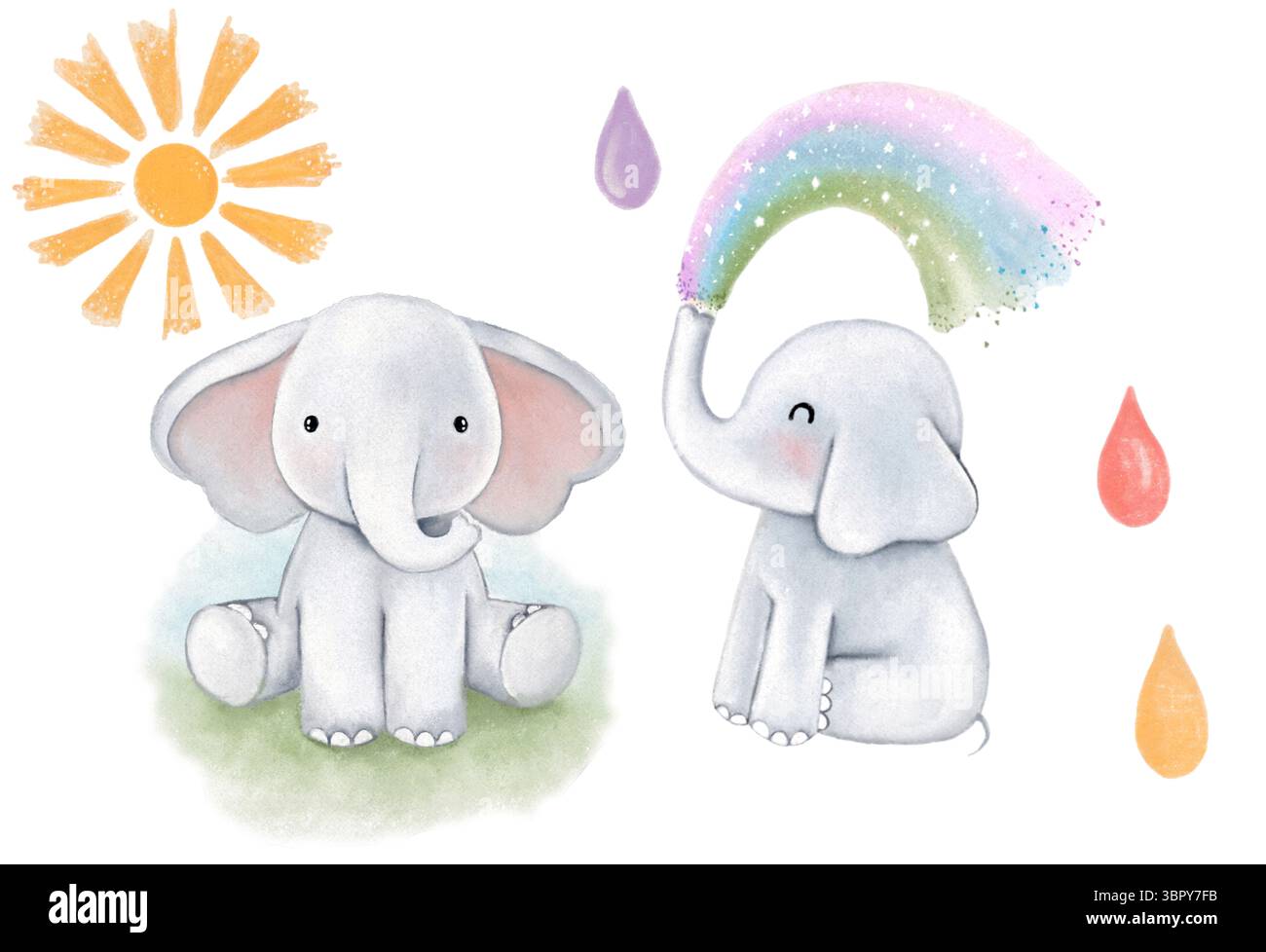 Elephants and rainbow Cut Out Stock Images & Pictures - Alamy