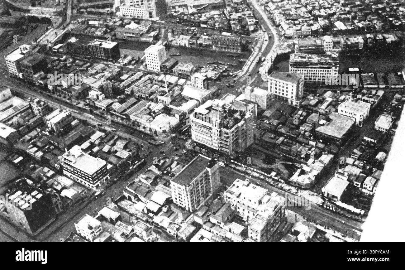 Vintage aerial photo of Nihonbashi in Tokyo, Japan - 1931-1933 Stock ...