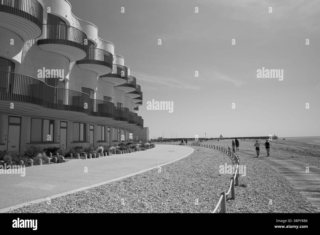 The Shoreline housing development on Folkestone beach, Folkestone, Kent ...