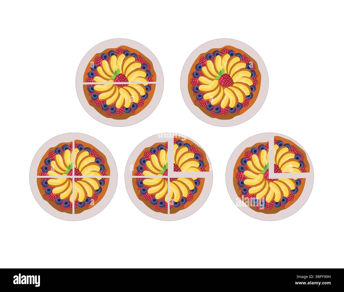 Cake Division Lineart for Mathematics Stock Vector Image & Art - Alamy