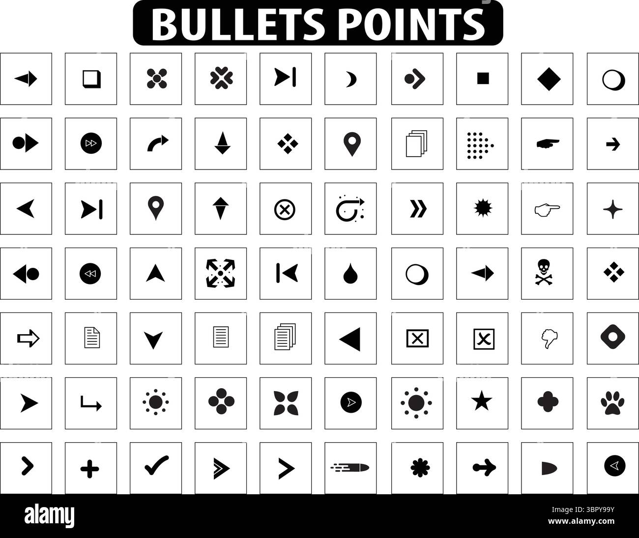 Text Bullets Points Icons Stock Vector Image Art Alamy