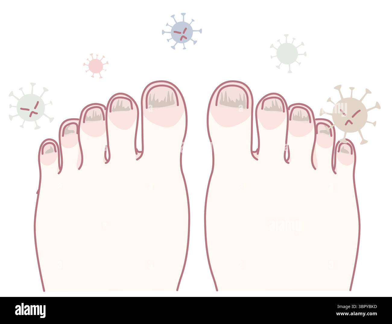 An illustration of feet with germs, highlighting the importance of foot ...