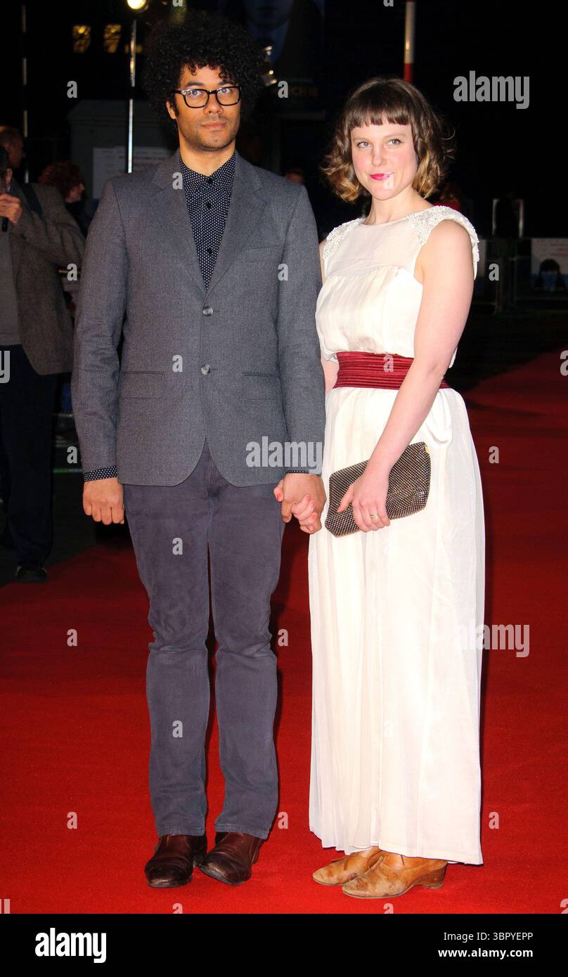Richard Ayoade and Lydia Fox at the UK Film Premiere of 'Submarine' at ...