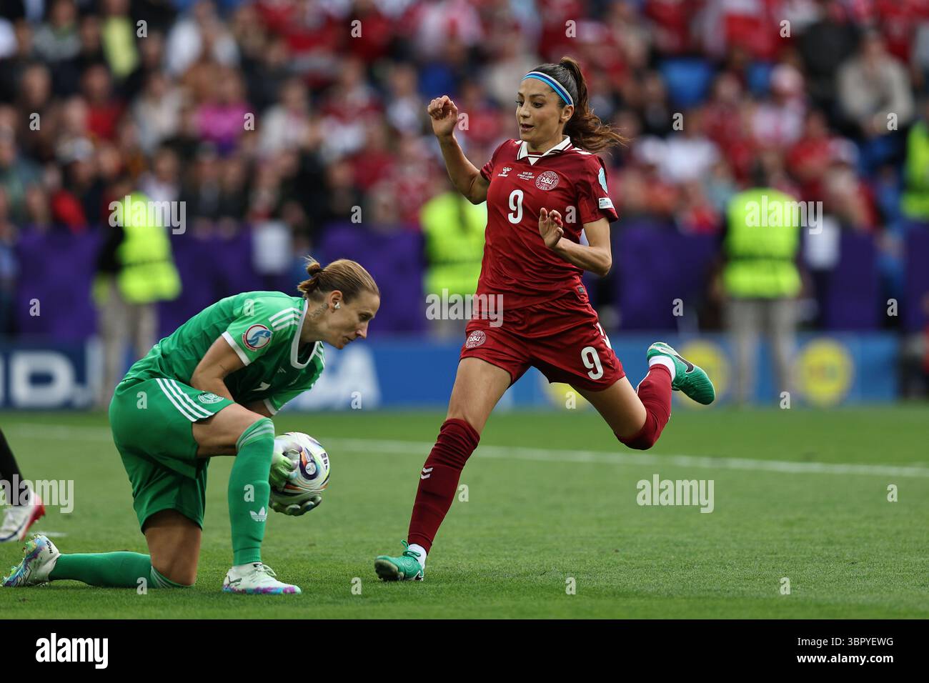 Ann-Katrin Berger (Germany Women)Nadia Nadim (Denmark Women) during the ...
