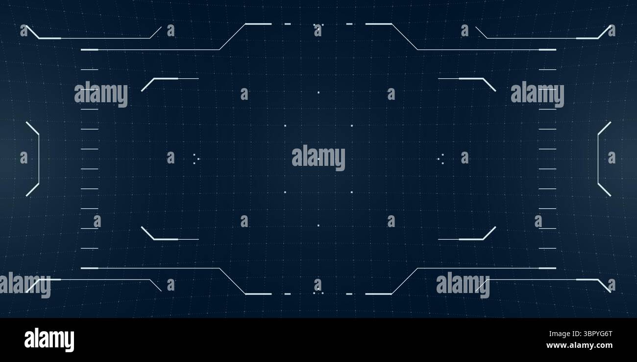 Cyberpunk HUD overlay in techno palette with glitchy radar and ...