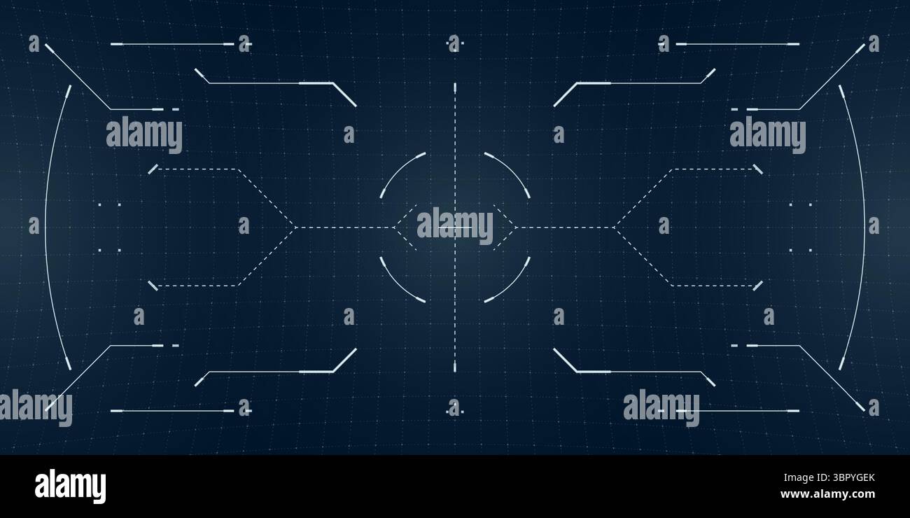 Futuristic control HUD with binary data stream and glowing targeting ...