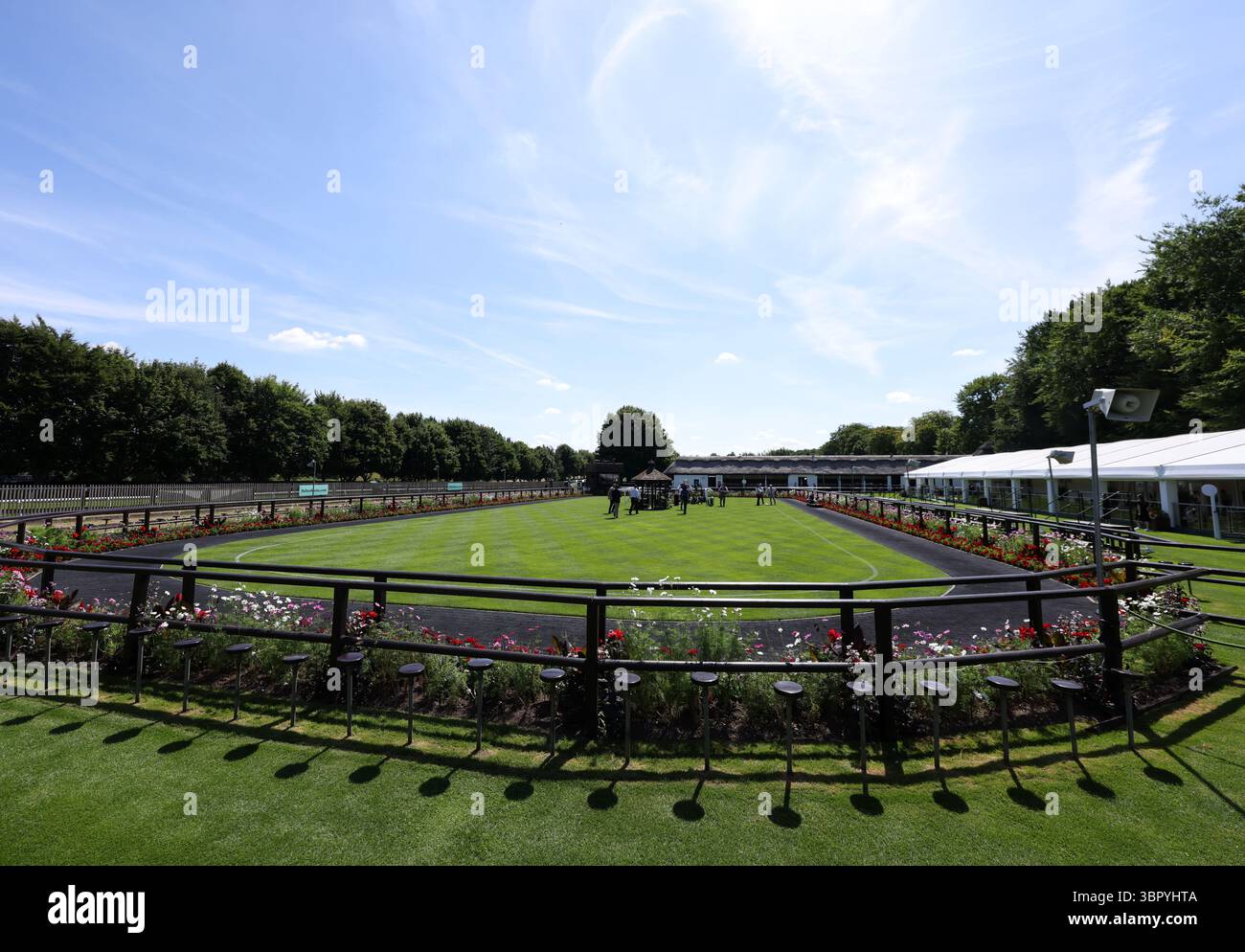 A general view of the parade ring ahead of Ladies Day of the Debenhams ...