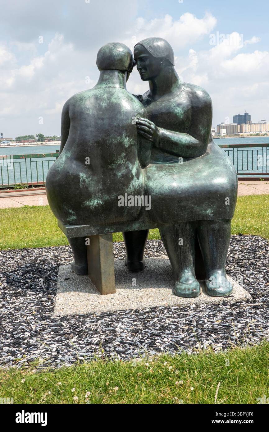 Windsor sculpture park along the Detroit river in Ontario Canada Stock ...