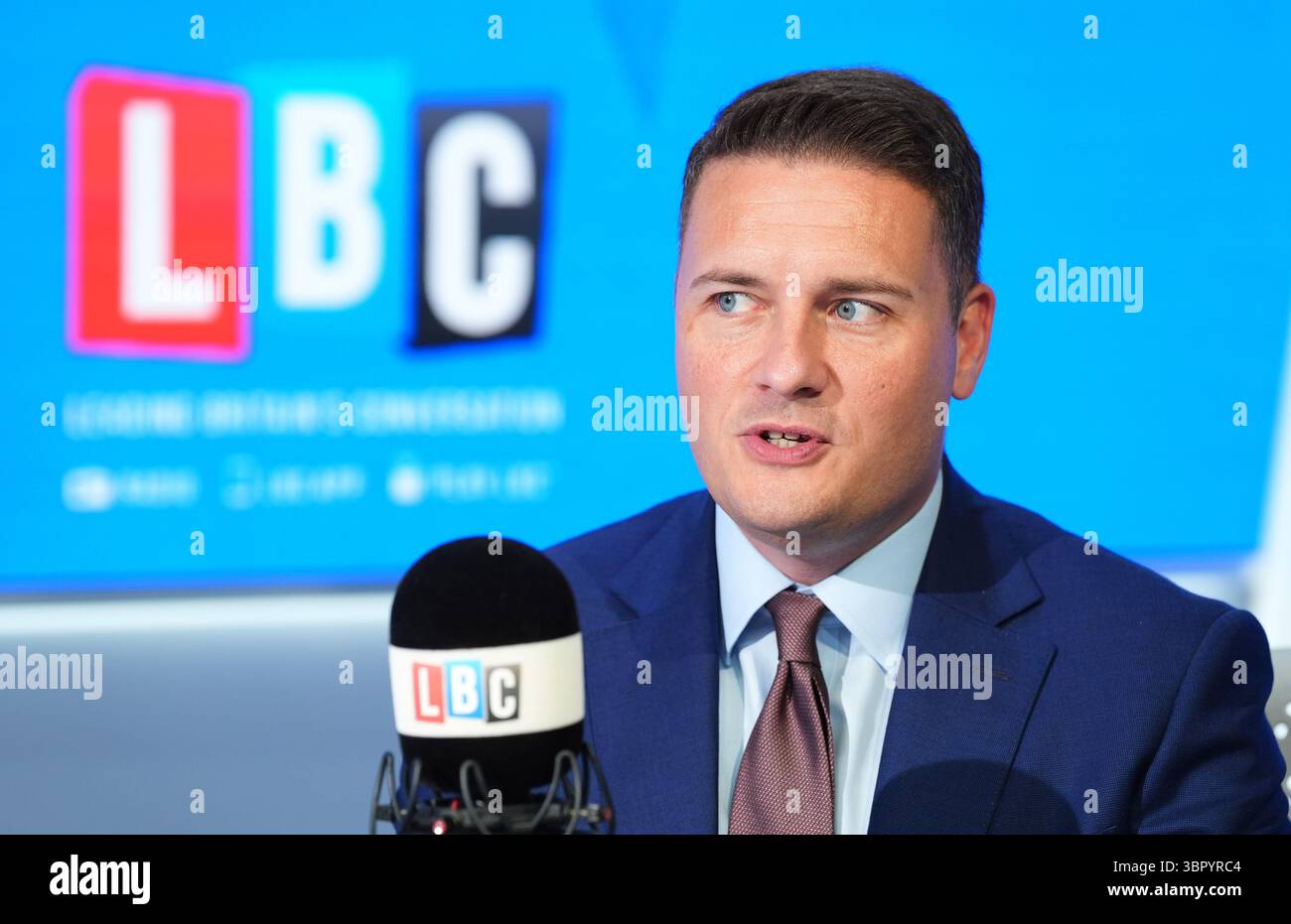Health Secretary Wes Streeting takes part in the Call the Cabinet phone ...