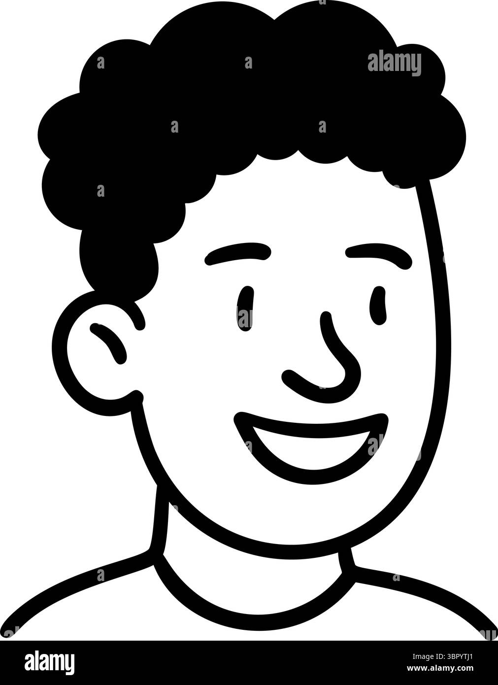 Man curly hair hand on Cut Out Stock Images & Pictures - Alamy