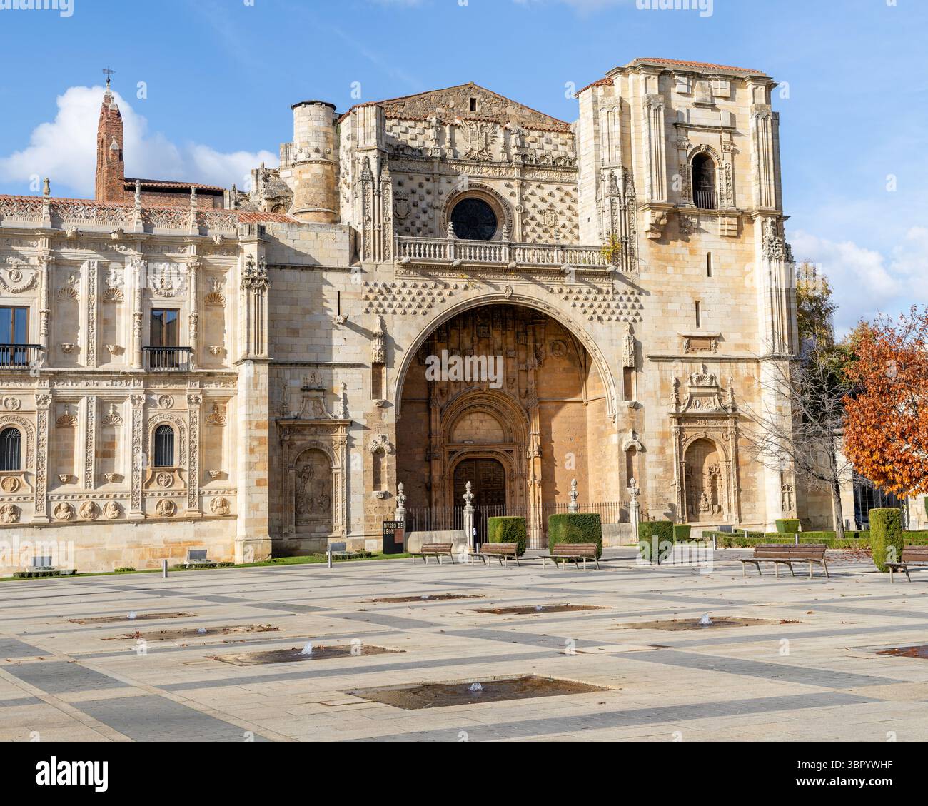 Exterior facade of the convent of san Mark in the city of Leon, Spain ...