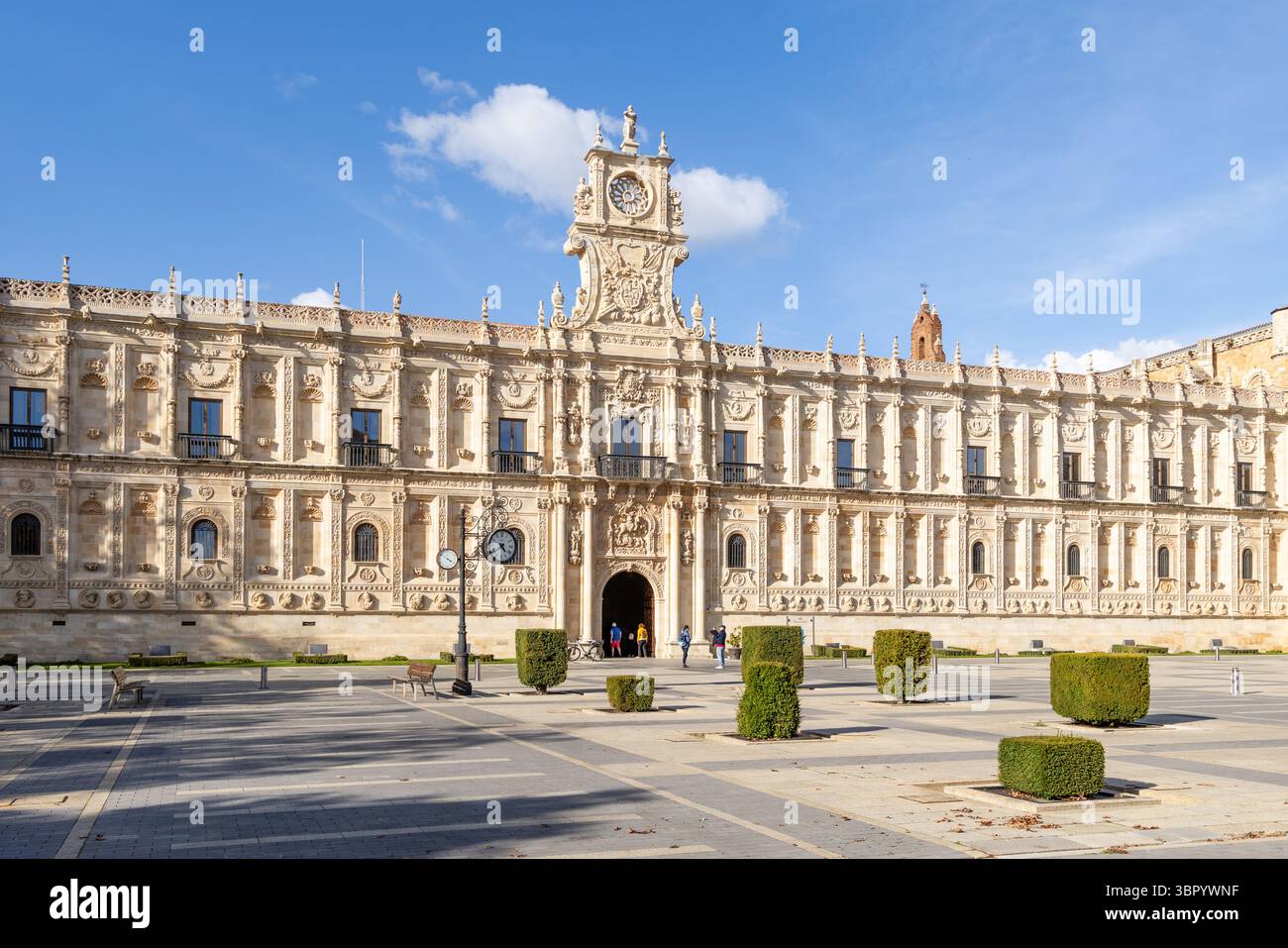 Exterior facade of the convent of san Mark in the city of Leon, Spain ...