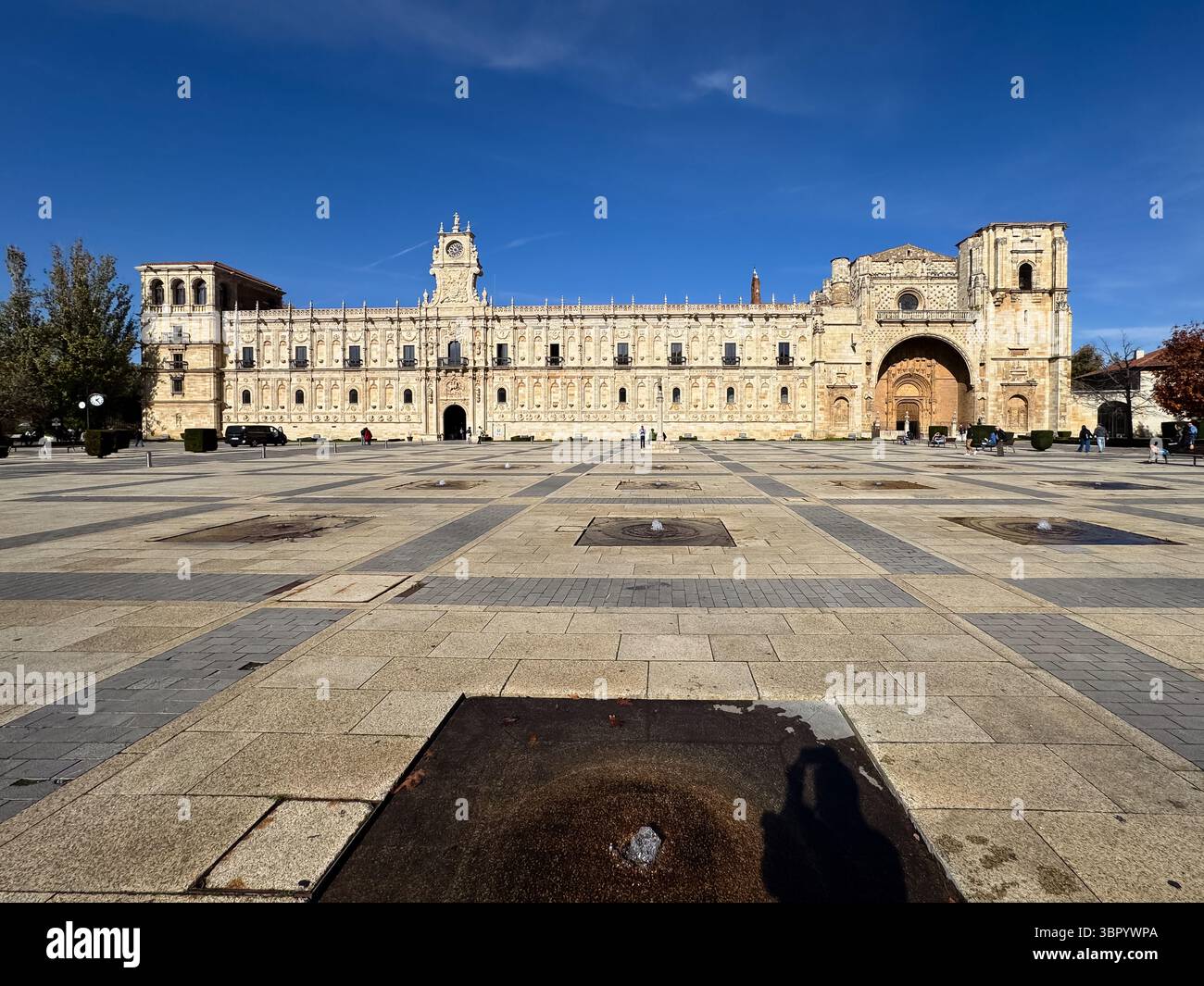 Exterior facade of the convent of san Mark in the city of Leon, Spain ...