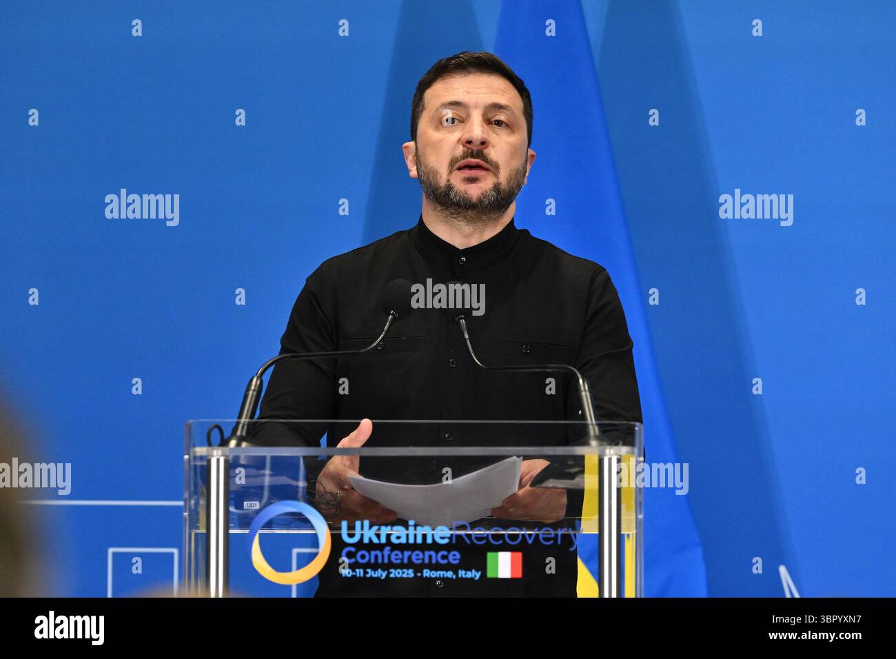 Volodymyr Zelensky, Ukrainian President, participate in the Ukraine ...