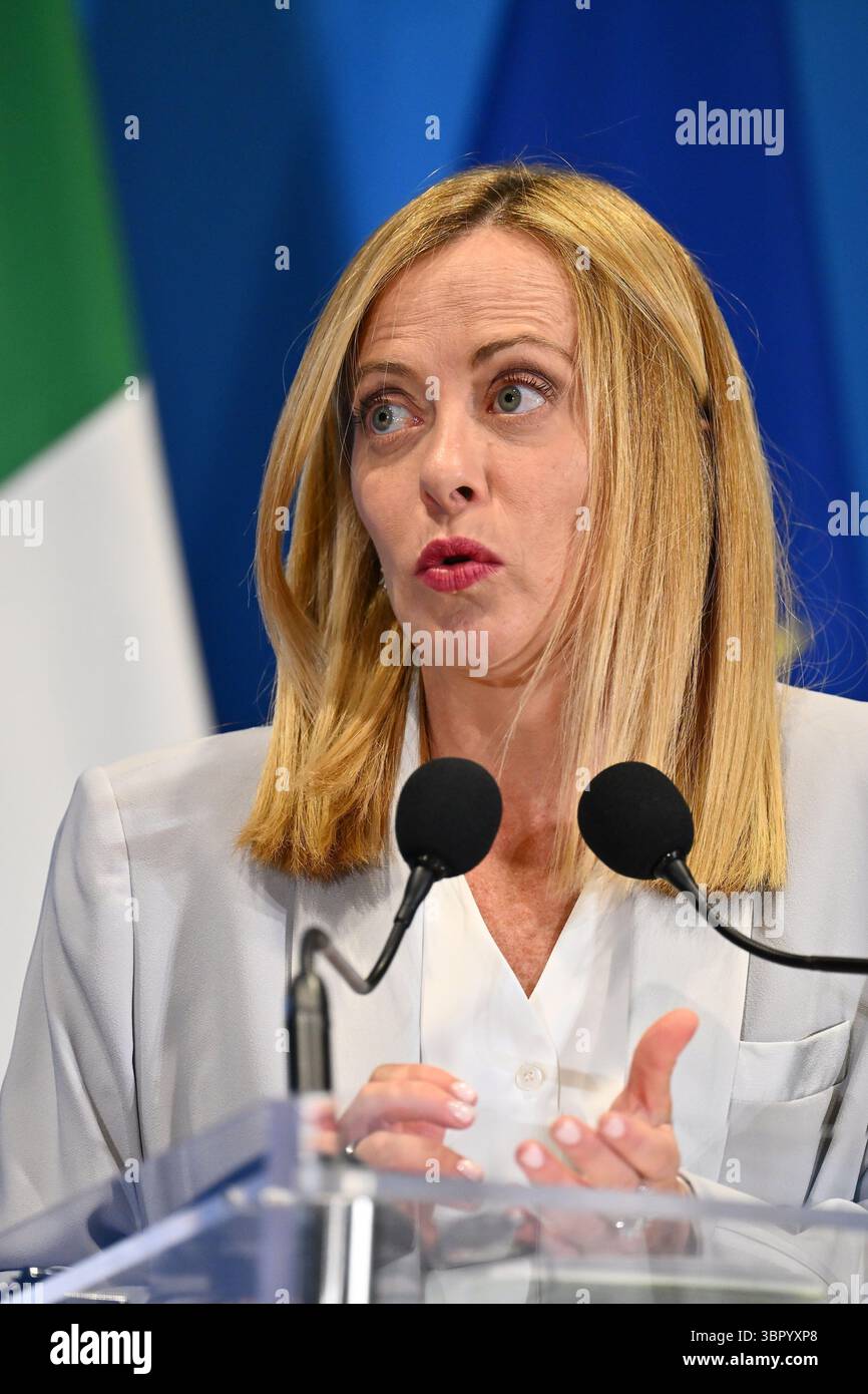 Giorgia Meloni, Italian Prime Minister, participate in the Ukraine ...