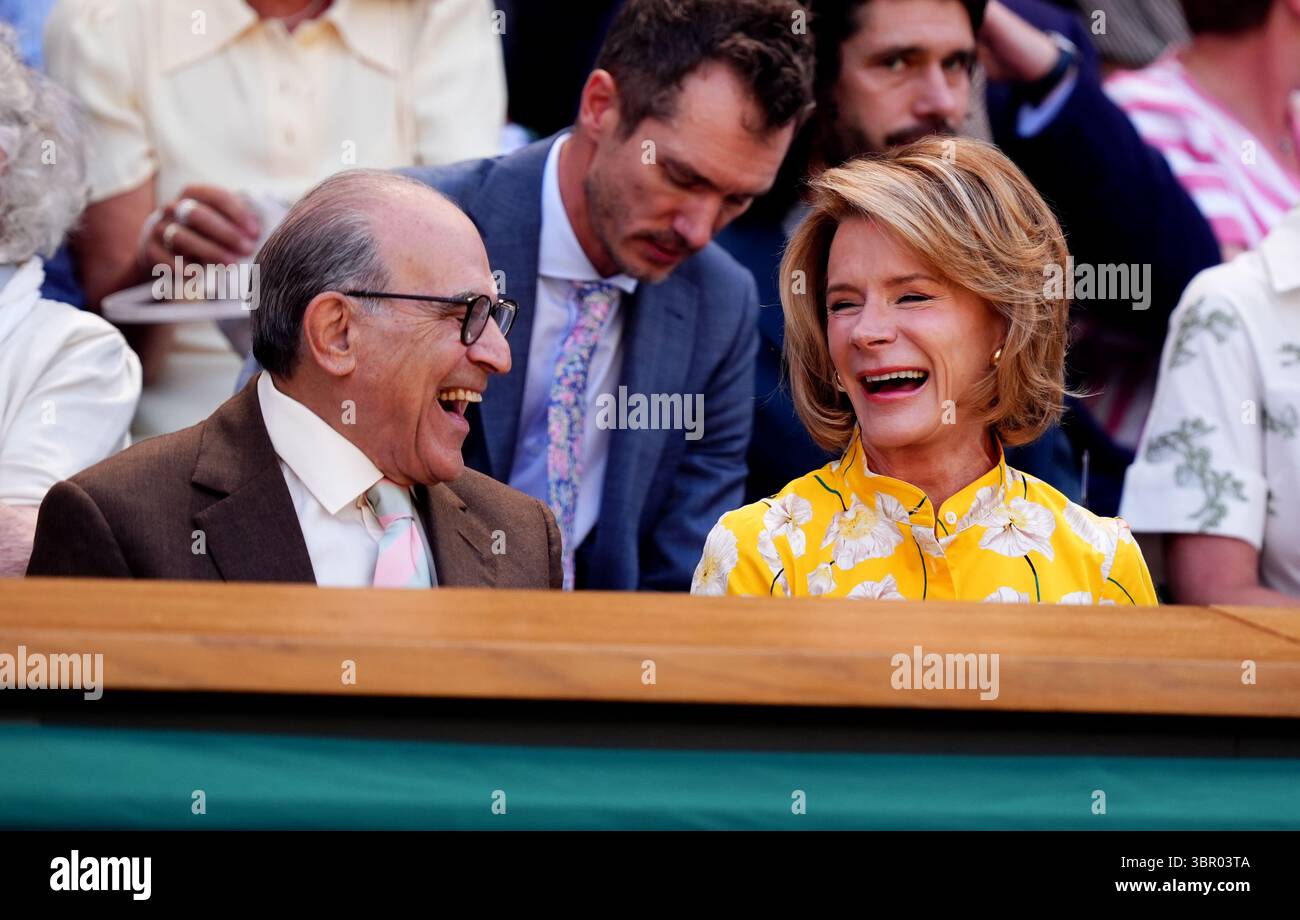 Sir David Suchet (left) and Harriet Stephen in the Royal Box on day ...